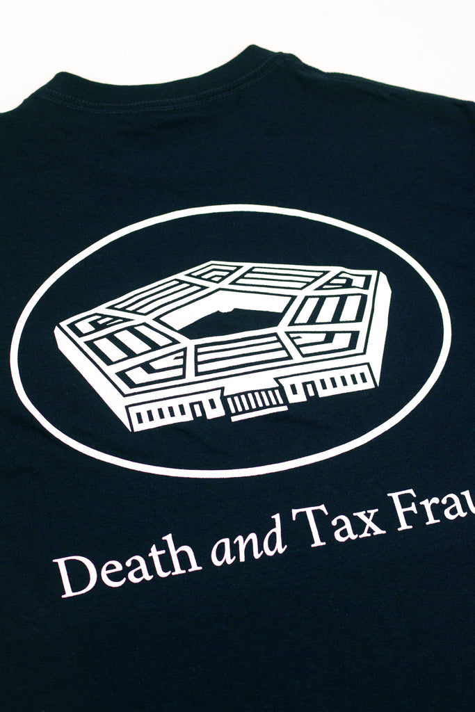 DEATH AND TAX FRAUD T-SHIRT NAVY BLUE – Rubashka